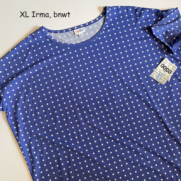 LuLaRoe | Tops | Xl Lularoe Irma Oversized Tunic Periwinkle With White ...